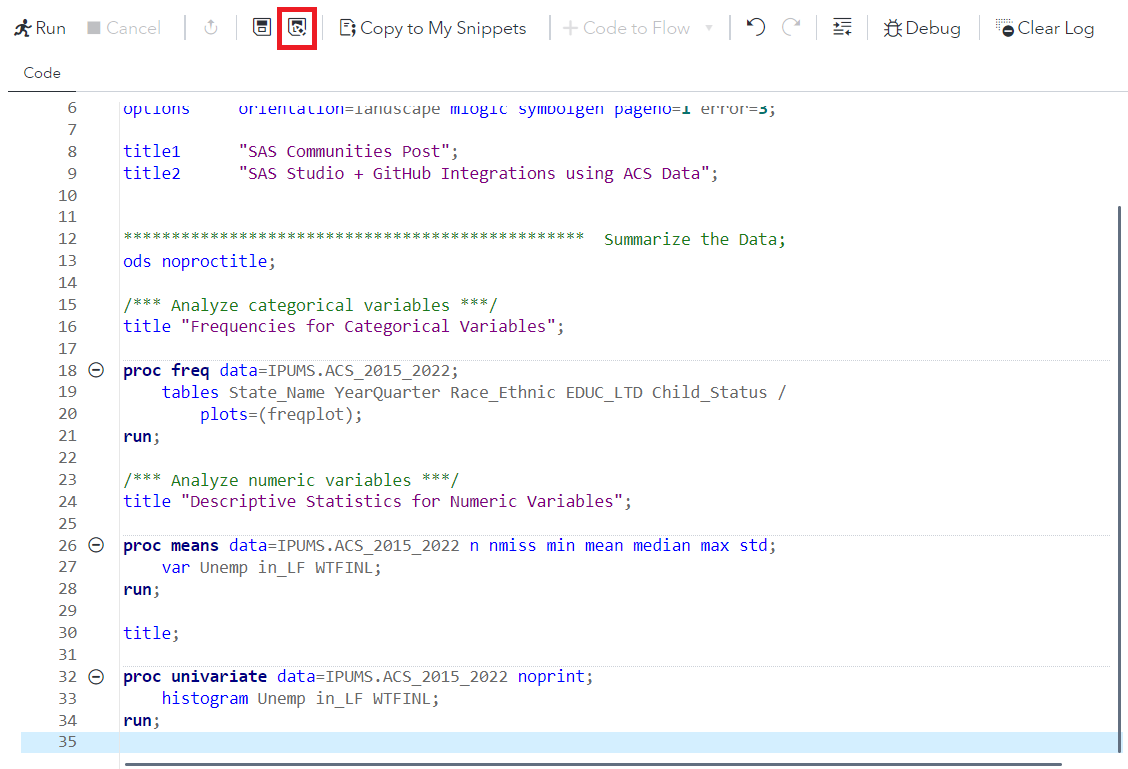 GitHub + SAS Studio Integration in SAS Viya for Learners 4 (VFL4) - SAS ...