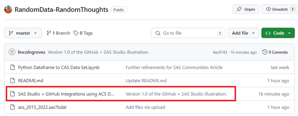 GitHub + SAS Studio Integration in SAS Viya for Learners 4 (VFL4) - SAS Support Communities
