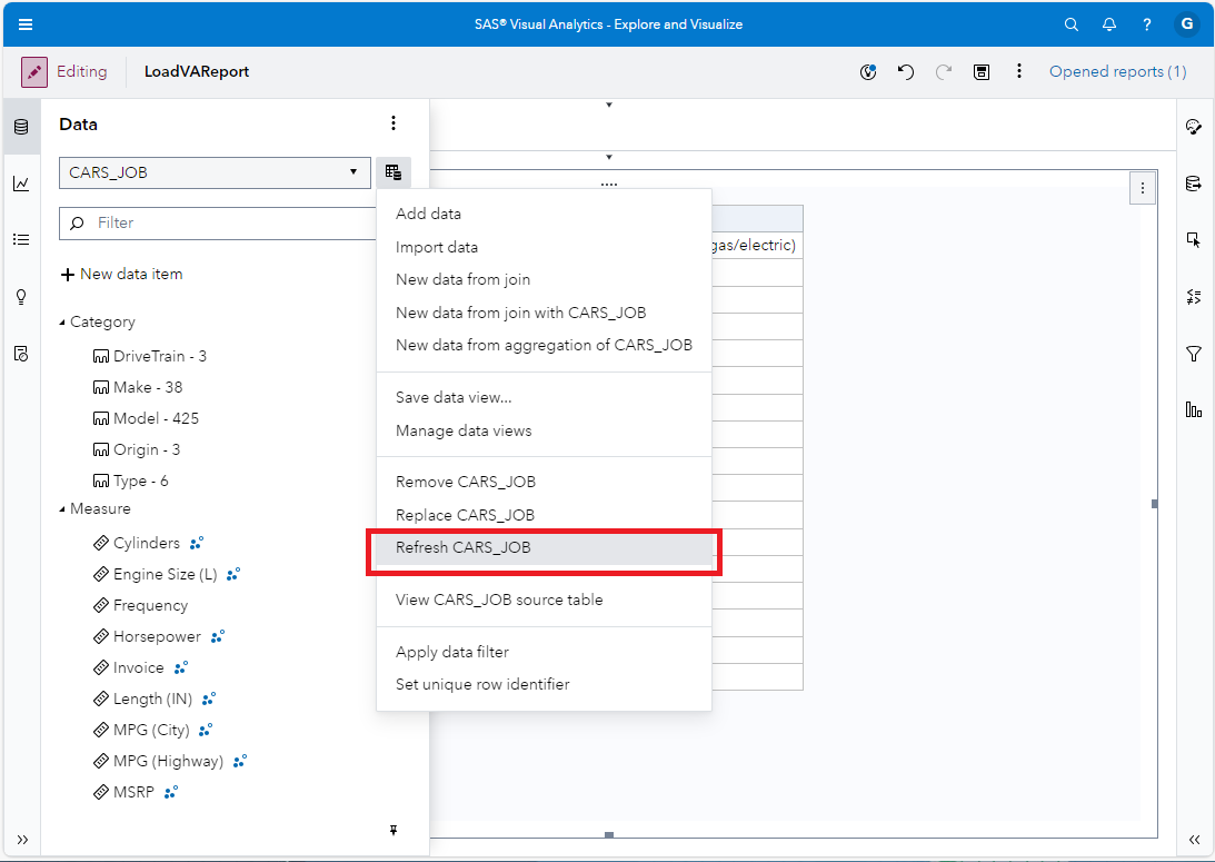 Using Jobs to Load Data in SAS Visual Analytics