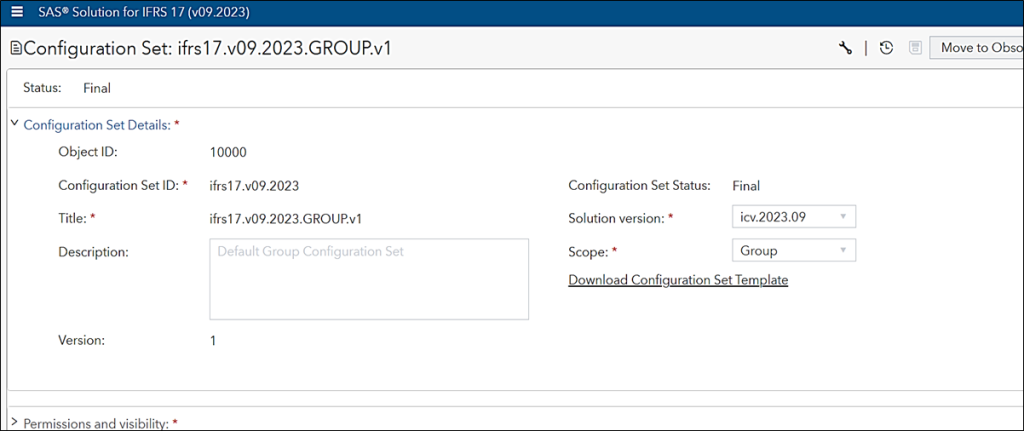 Adding a New Configuration Set to SAS Solution for IFRS 17