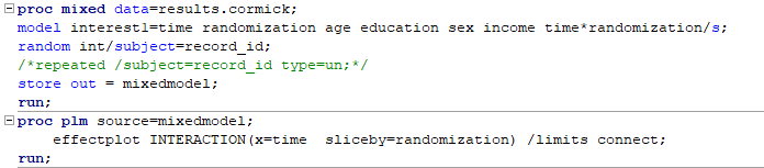 Trying To Recreate Linear Mixed Models And Corresponding Graphs In Sas Sas Support Communities