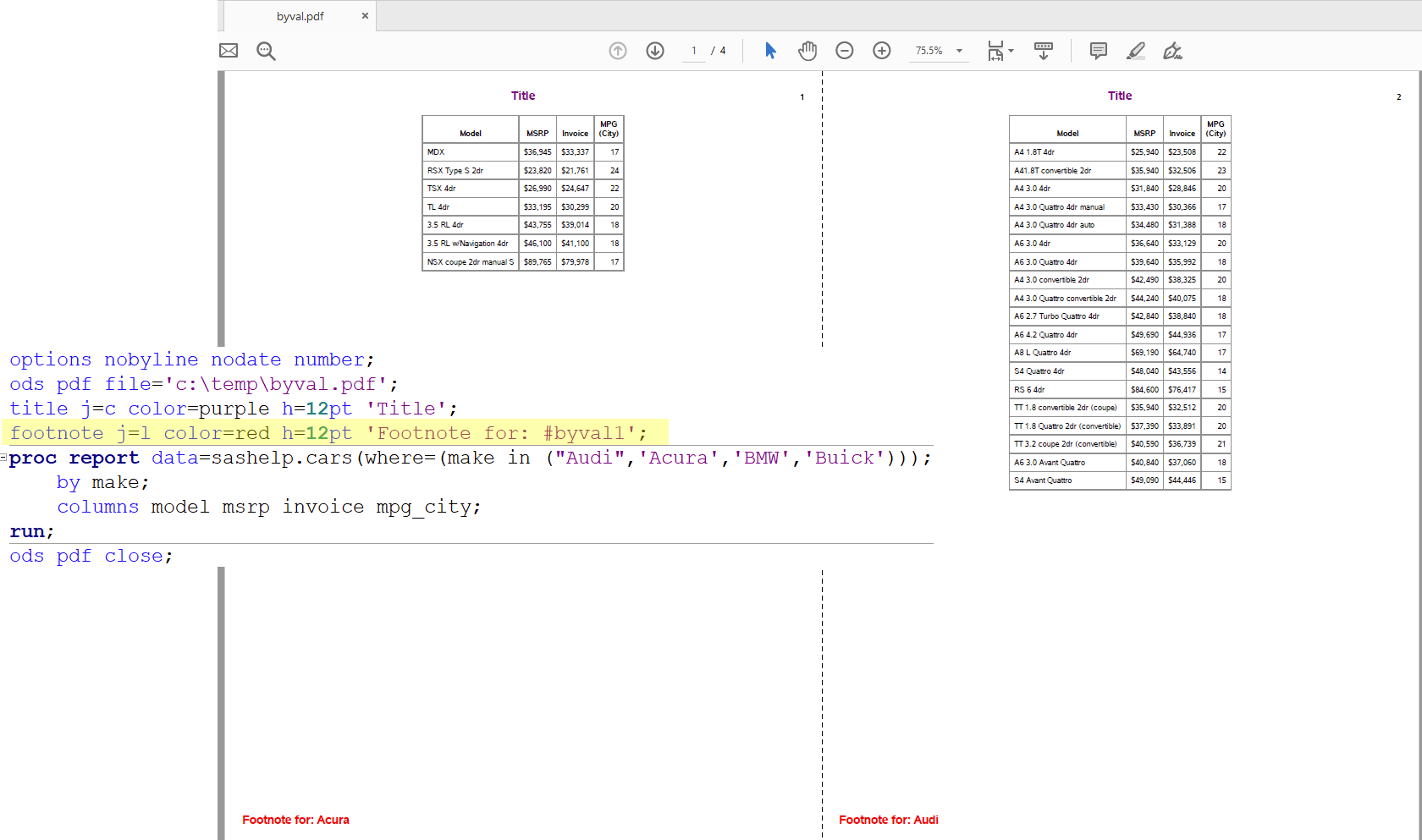 Conditional footnotes in ods pdf - Page 2 - SAS Support Communities