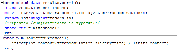 Trying To Recreate Linear Mixed Models And Corresponding Graphs In Sas Sas Support Communities