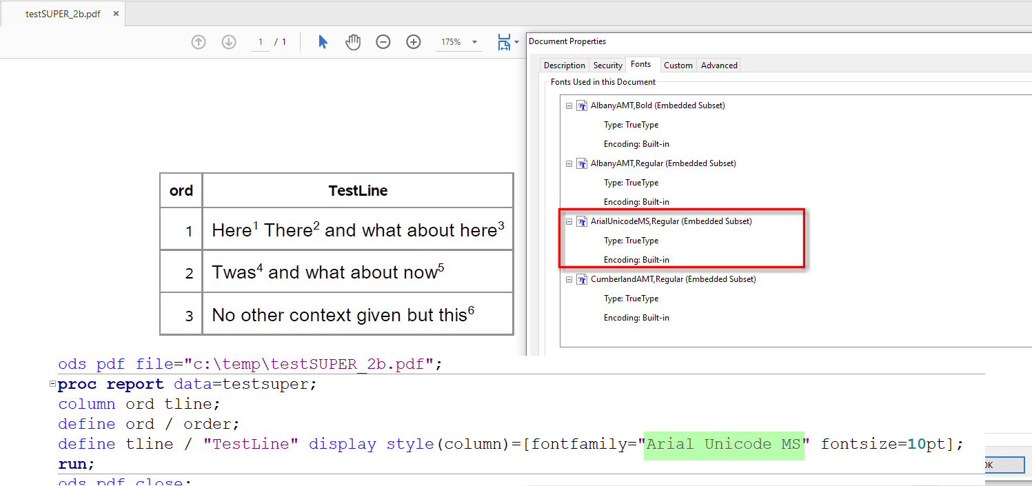 How to superscript in ods pdf? - SAS Support Communities