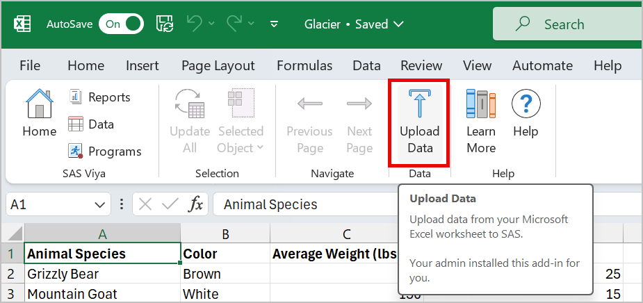 Uploading Tables to SAS and CAS Libraries using SAS for Microsoft 365